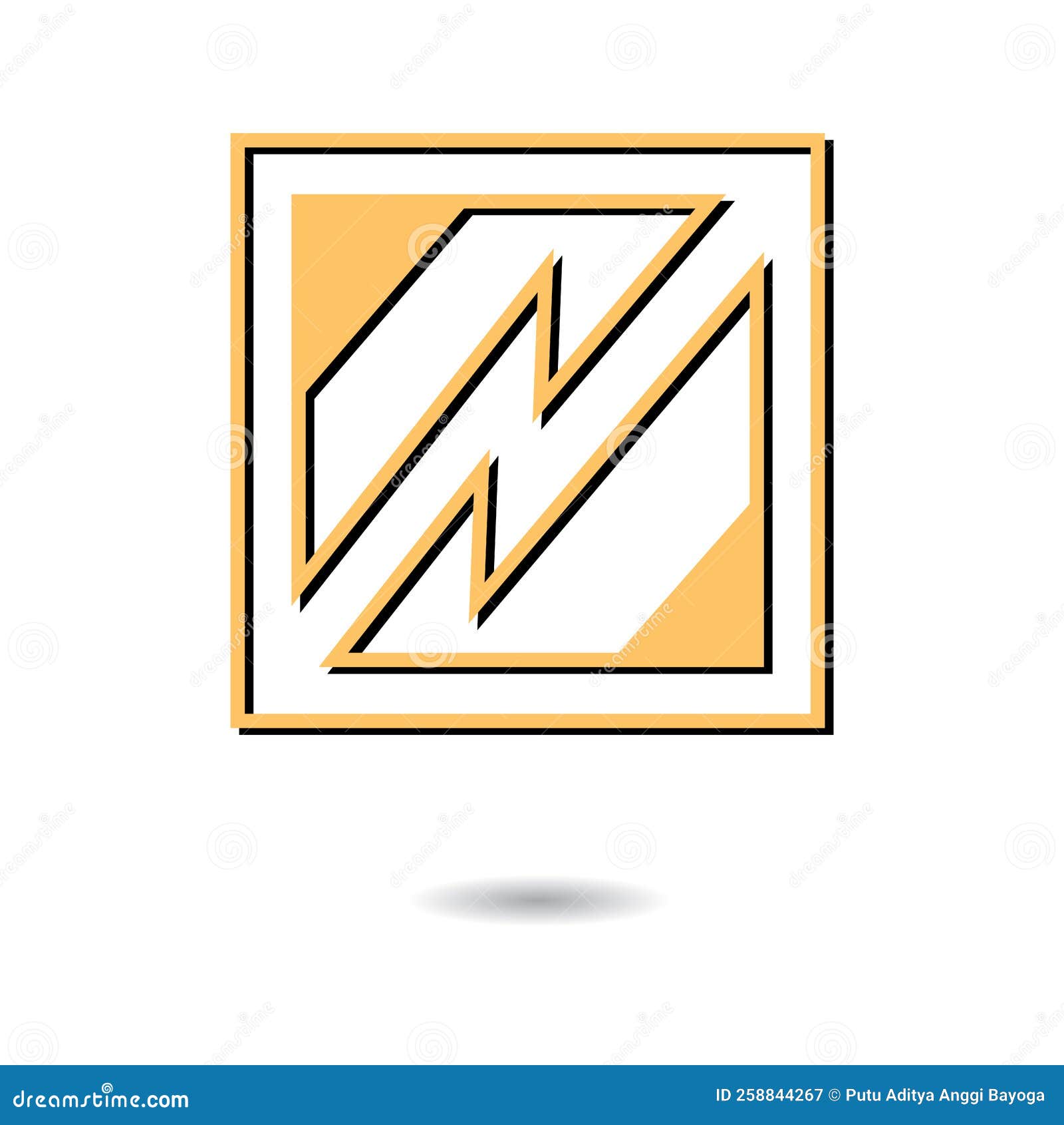 Square Lightning Logo Template Stock Vector - Illustration of mockup ...