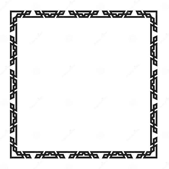 Square Line Frame Decoration Vector Element Template Stock Vector ...
