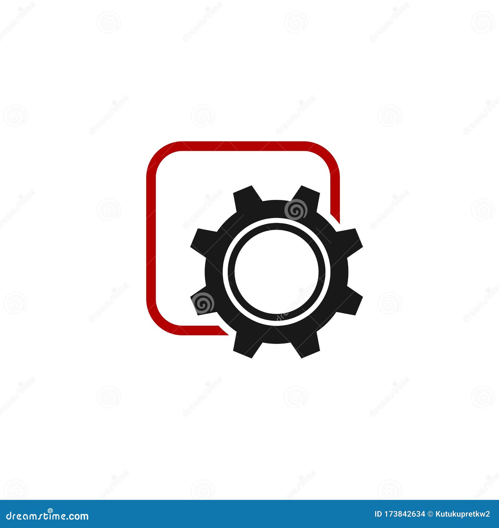 Square Line Icon Gear Logo Template. Vector EPS 10 Stock Vector ...