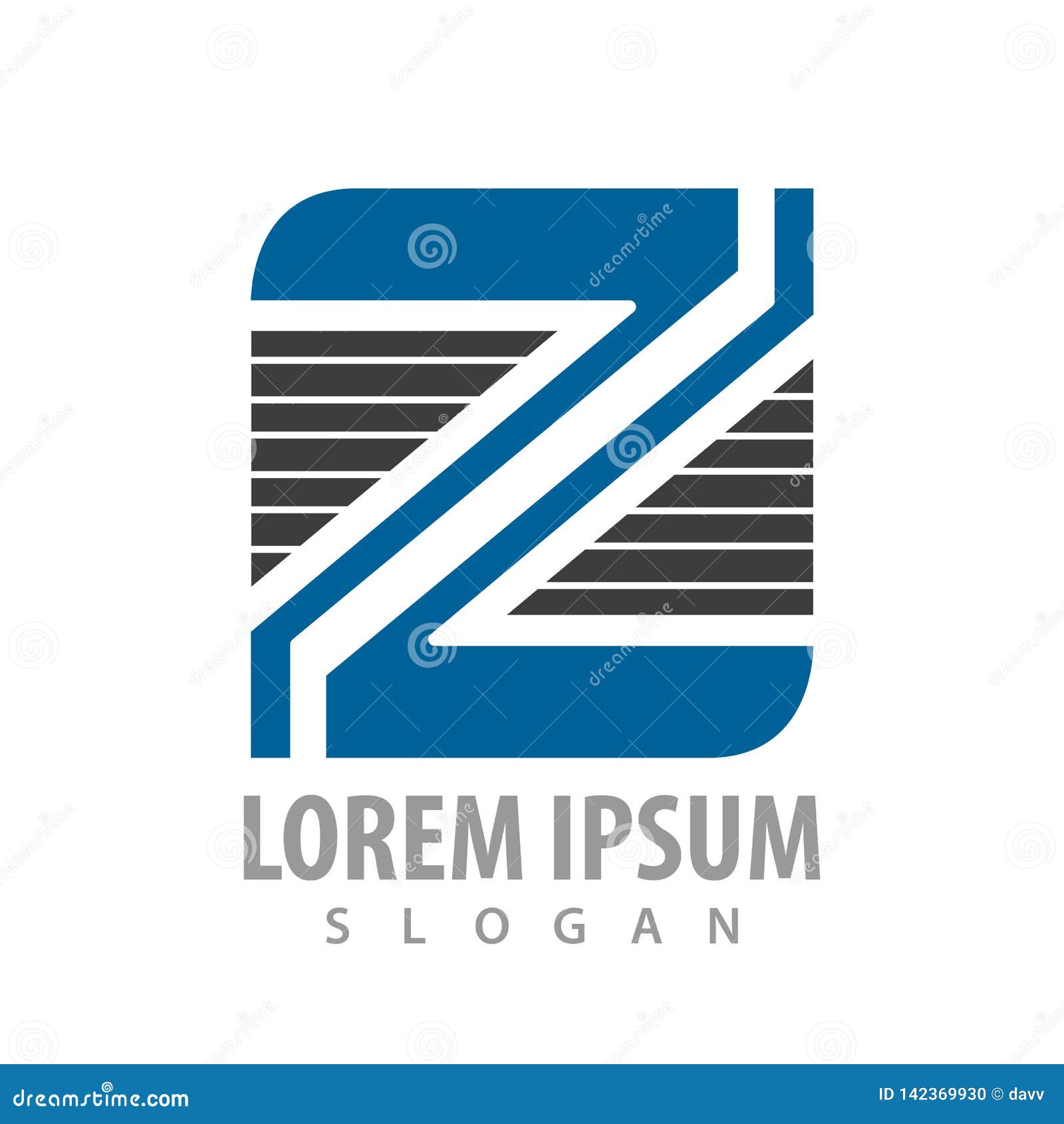 Square Line Letter Z Concept Design. Symbol Graphic Template Element ...