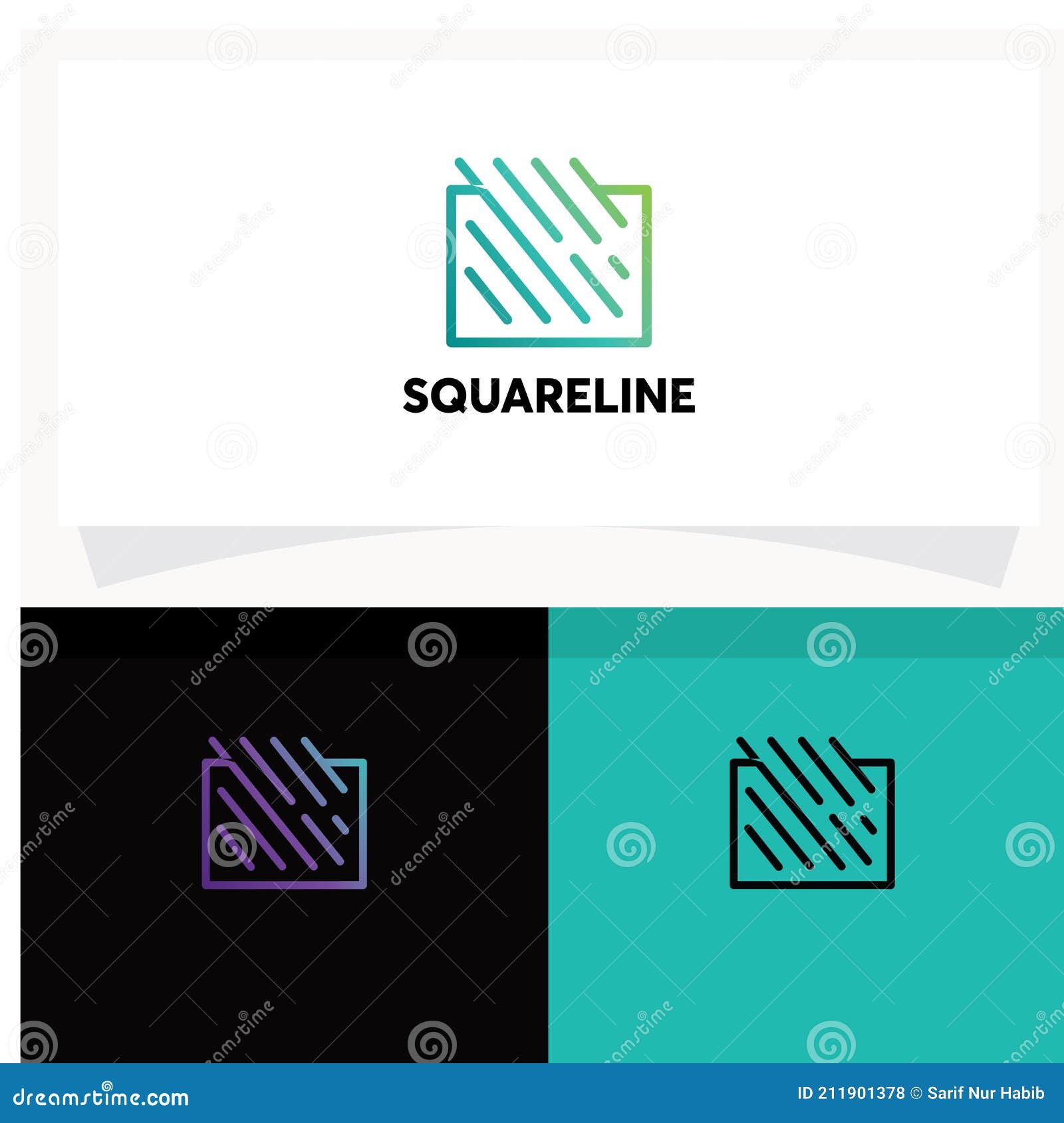 Square Line Logo Design Template Stock Vector - Illustration of ...