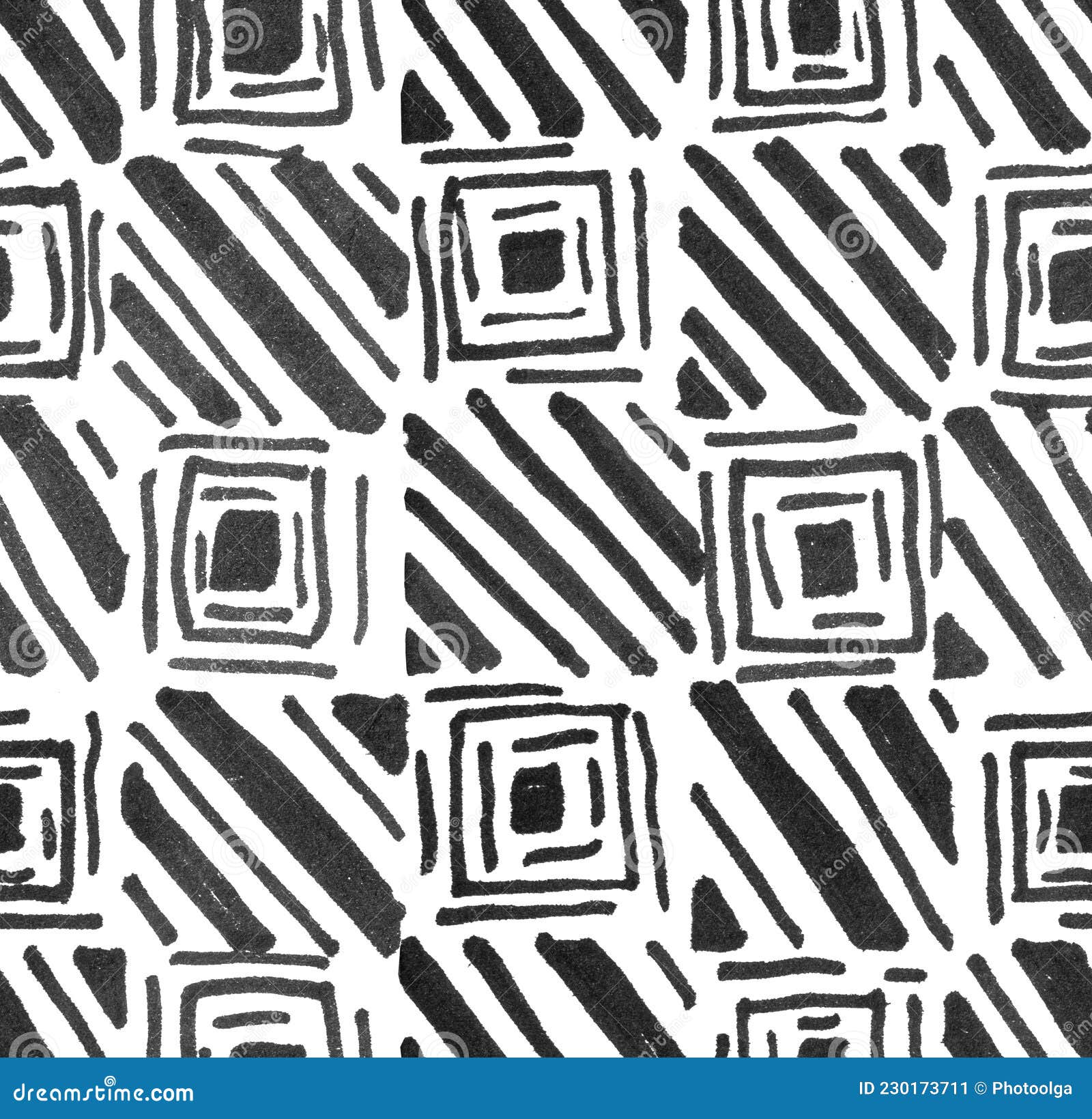 Square Marker Hand Made Grid. Abstract Geometry Empty Square Seamless ...