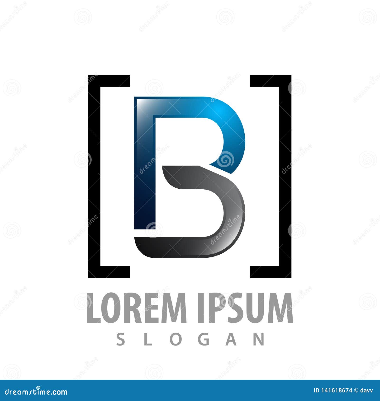 Square Line with Shiny Letter B Logo Concept Design. Symbol Graphic ...