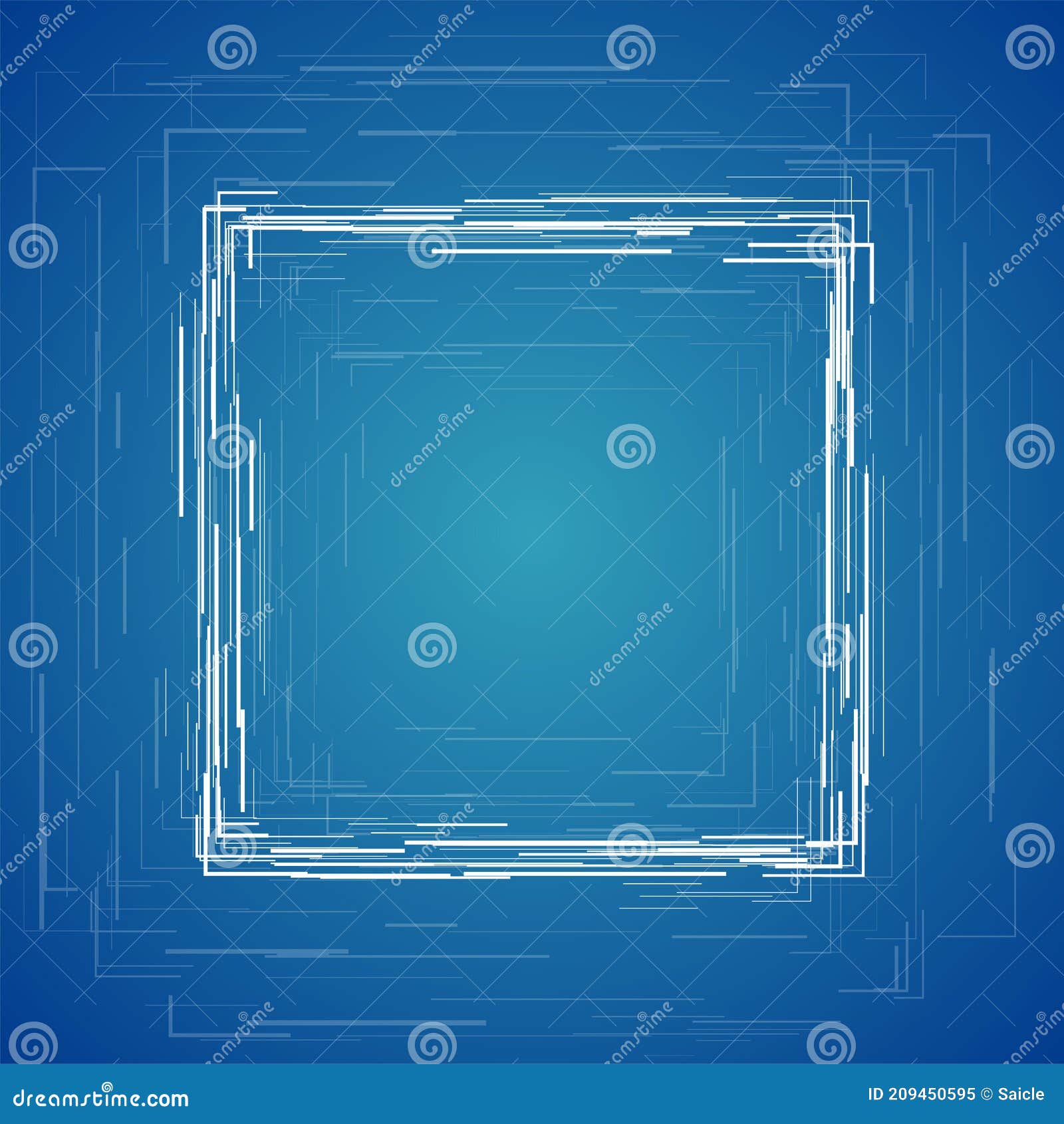 Square Linear Shape Abstract Futuristic Tech Background Stock Vector ...
