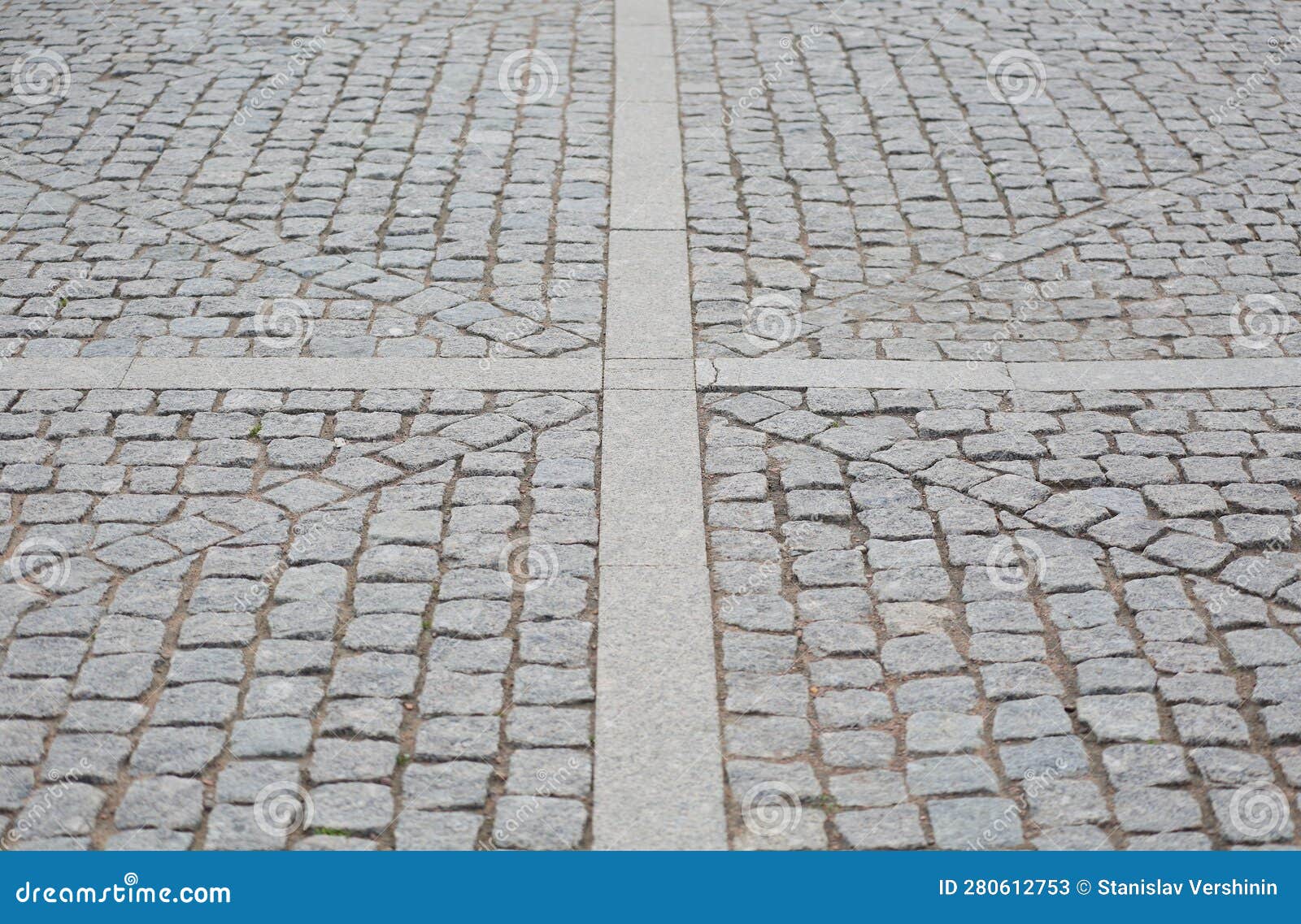 Square is Lined with Gray Paving Stone Stock Image - Image of material ...