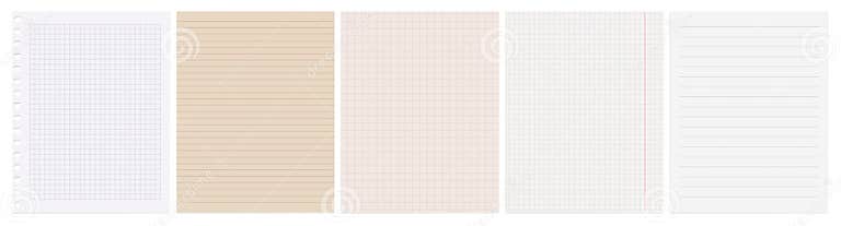 Square, Lined Paper Blank Sheets, Notebook Stock Vector - Illustration ...