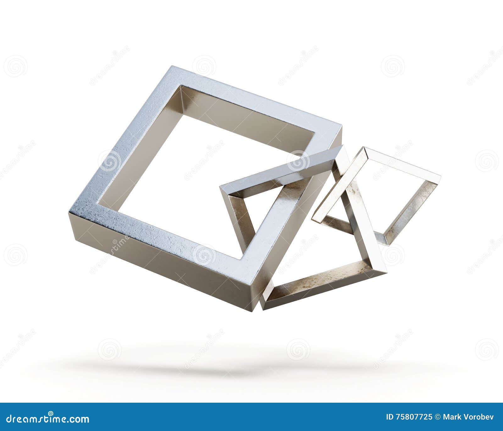 Square Link Chain On A White Background. 3d Render Ima Royalty-Free ...