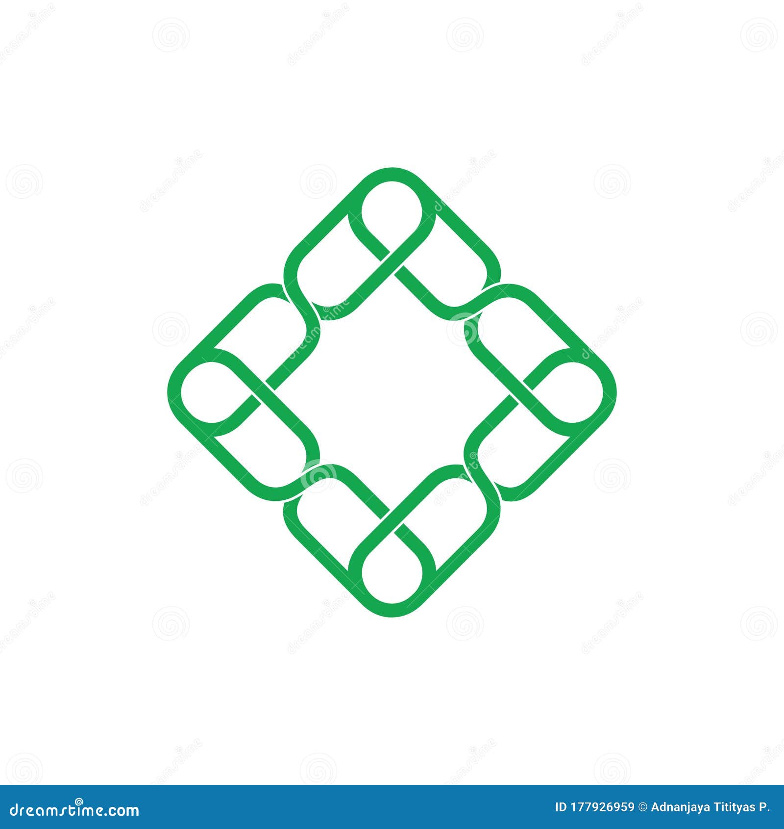 Square Linked Chain Frame Logo Vector Stock Vector - Illustration of ...