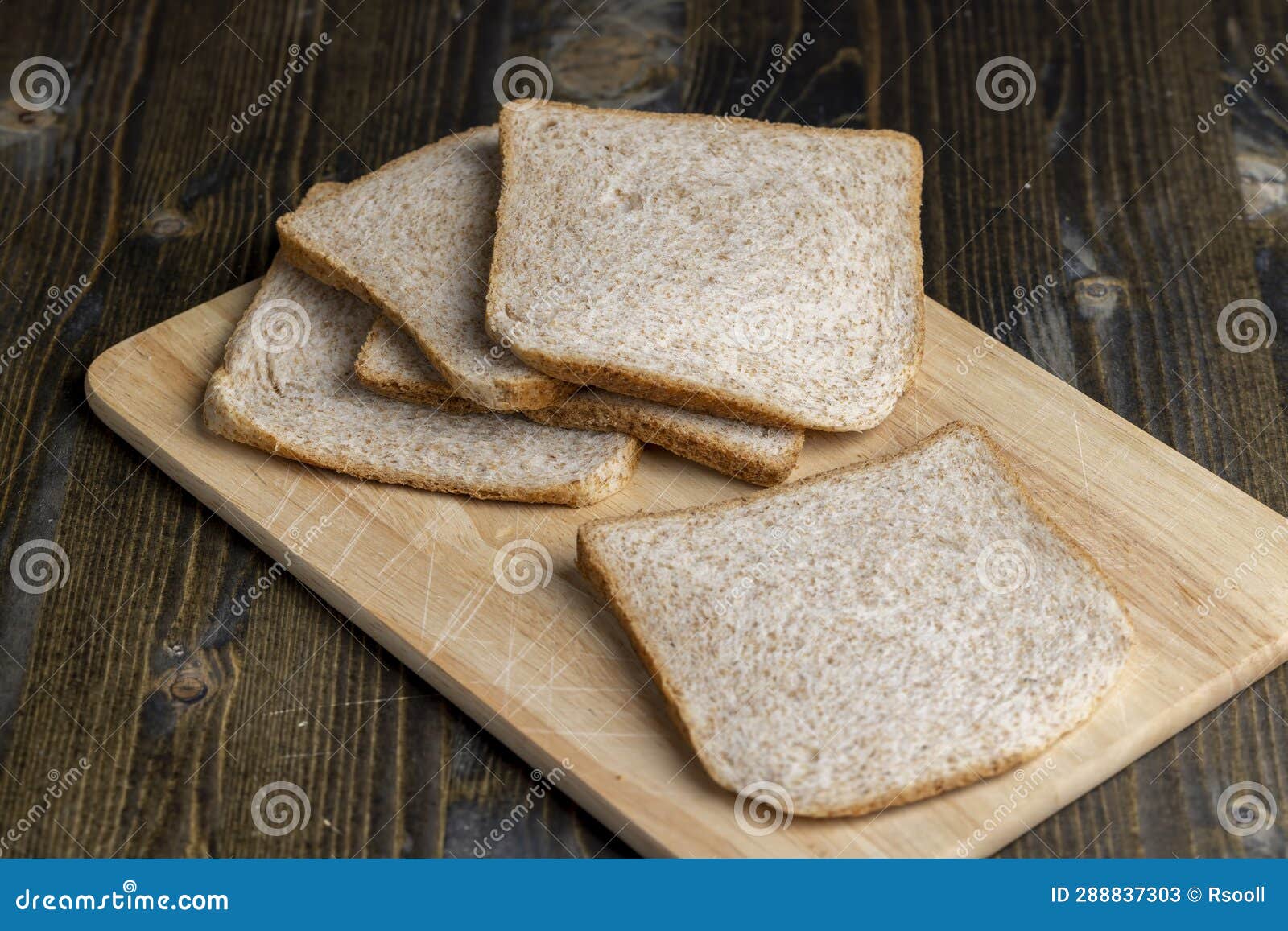 Square Loaf of Light Wheat Bread Cut into Pieces Stock Image - Image of ...