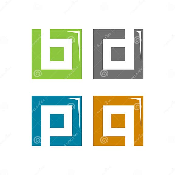 Square logo bdpq stock vector. Illustration of graphic - 289333819