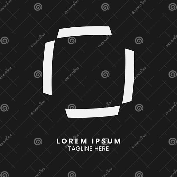 Square Logo Design. Square Logo Vector. White Shape with a Dark ...