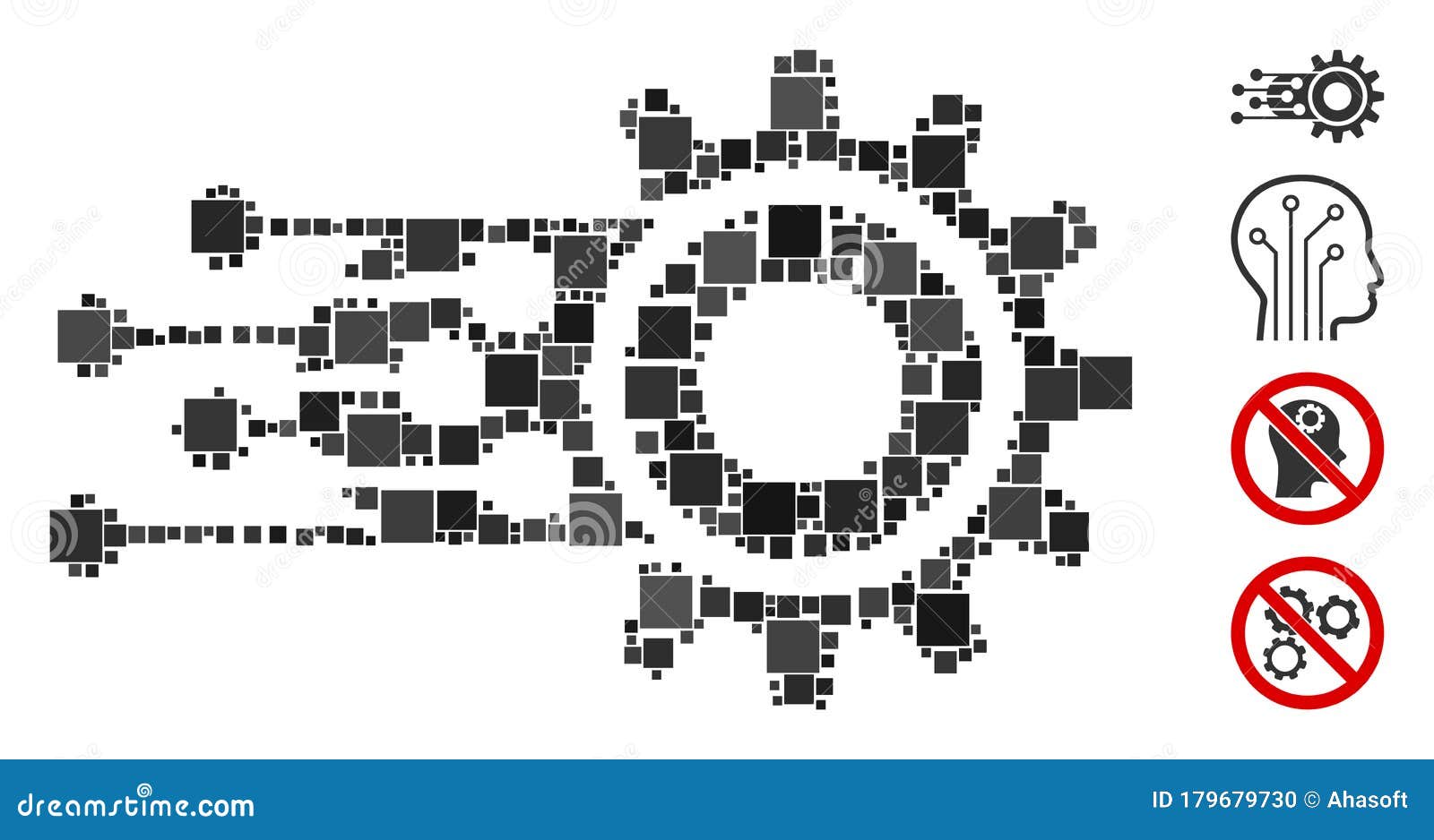 Square Machine Learning Icon Vector Mosaic Stock Vector - Illustration ...