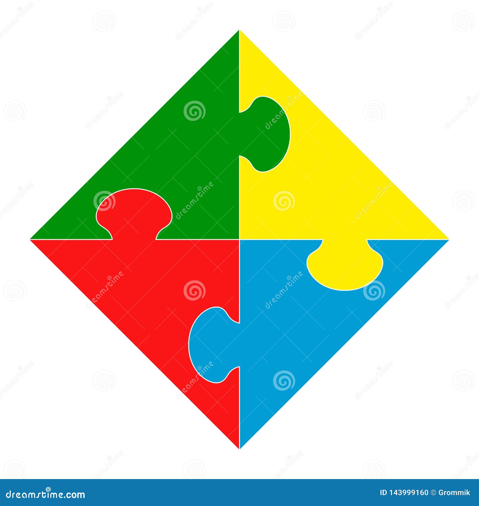 Square is Made of Puzzles, Simple Design Stock Vector - Illustration of ...