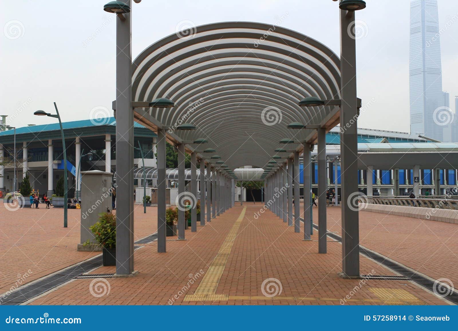 Square of Man Yiu Street at Central Stock Photo - Image of city ...