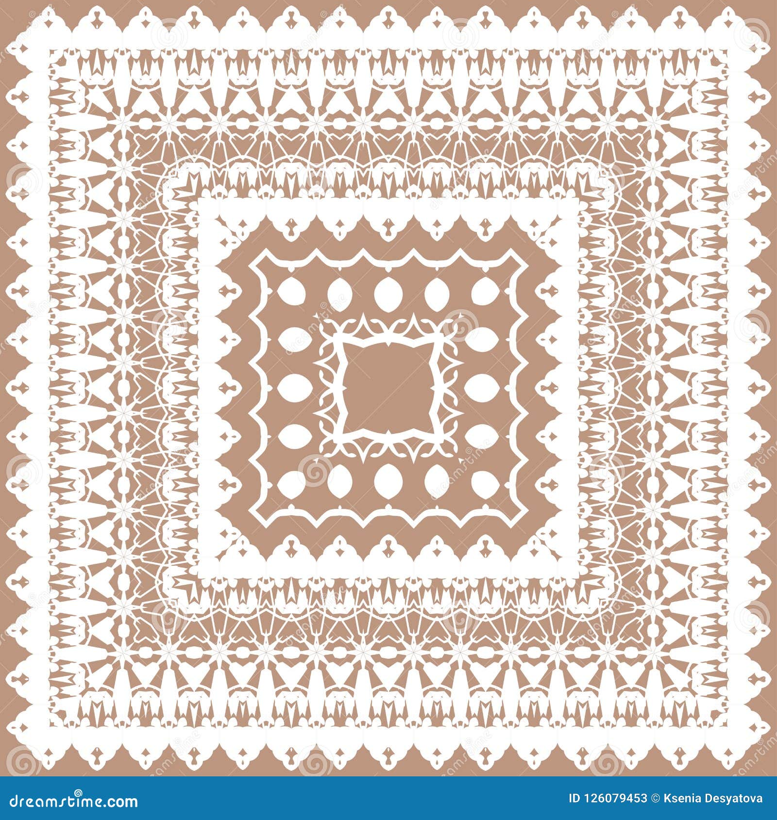 Square, Beige Pattern on a White Background Stock Illustration ...
