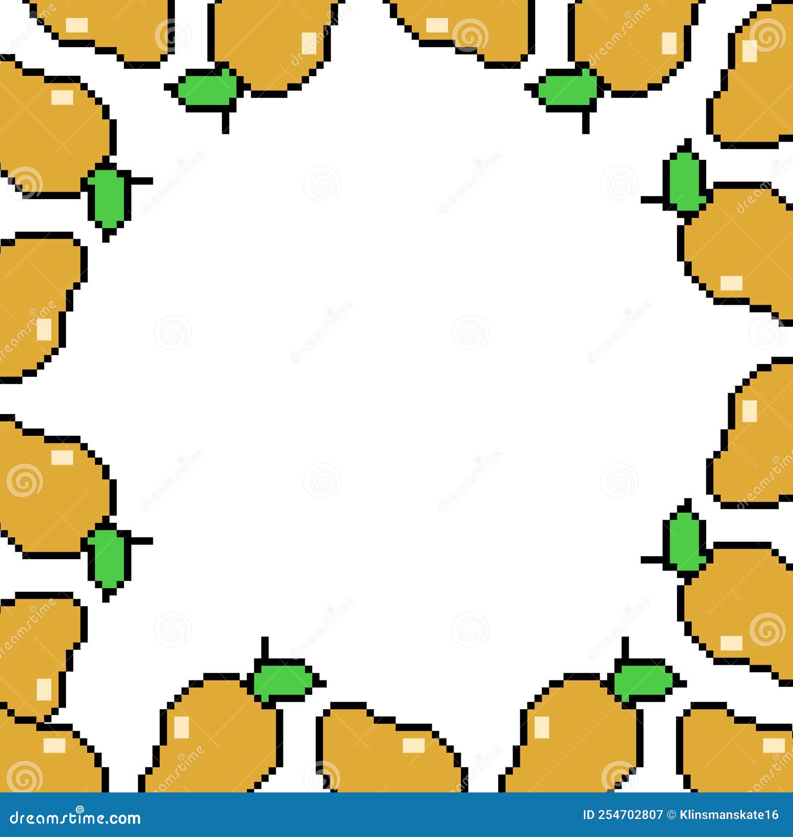 Square Mango Pixel Art Frame Design Cartoon Vector | CartoonDealer.com ...