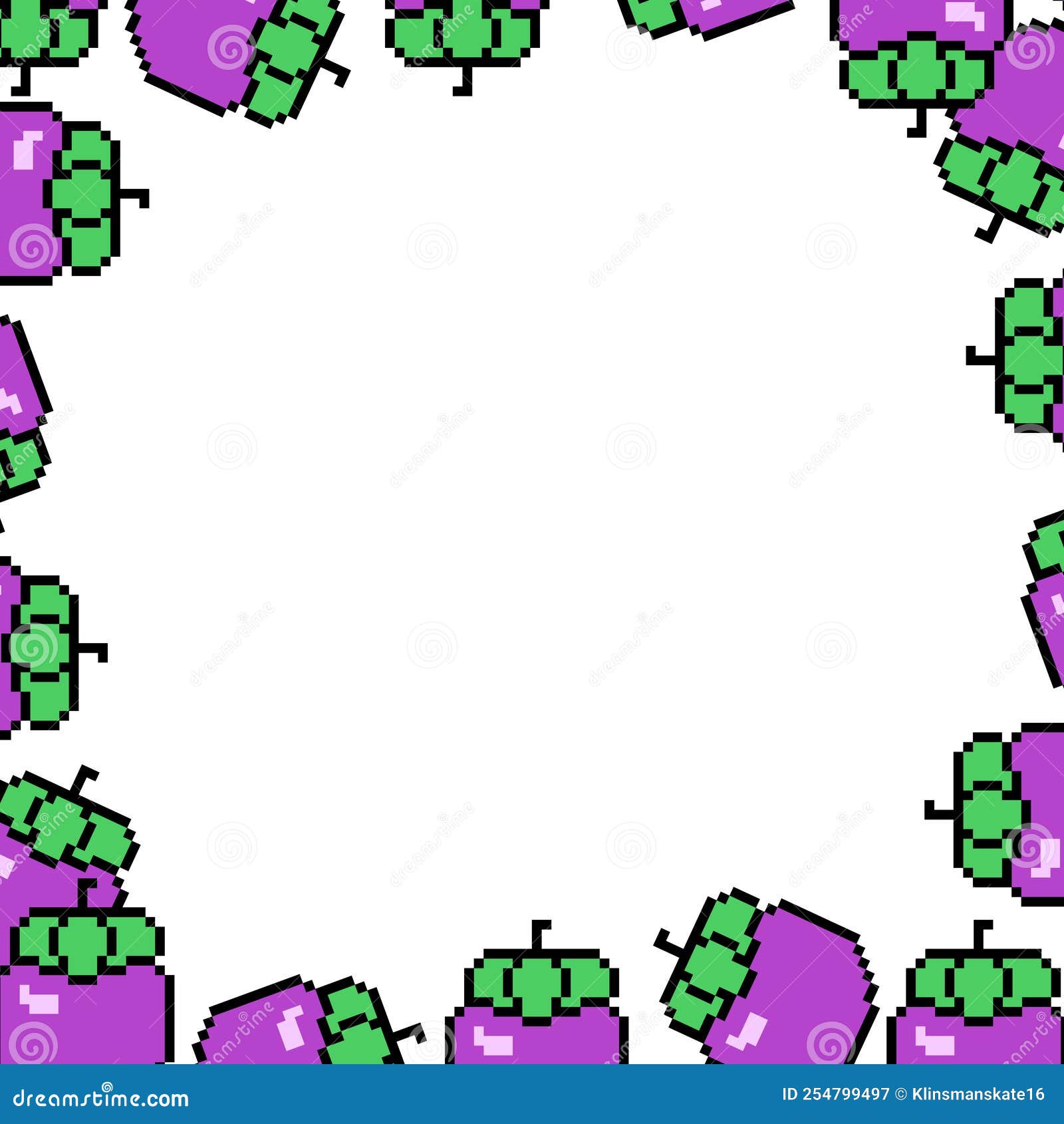 Square Mangosteen Pixel Art Frame Design Stock Vector - Illustration of ...