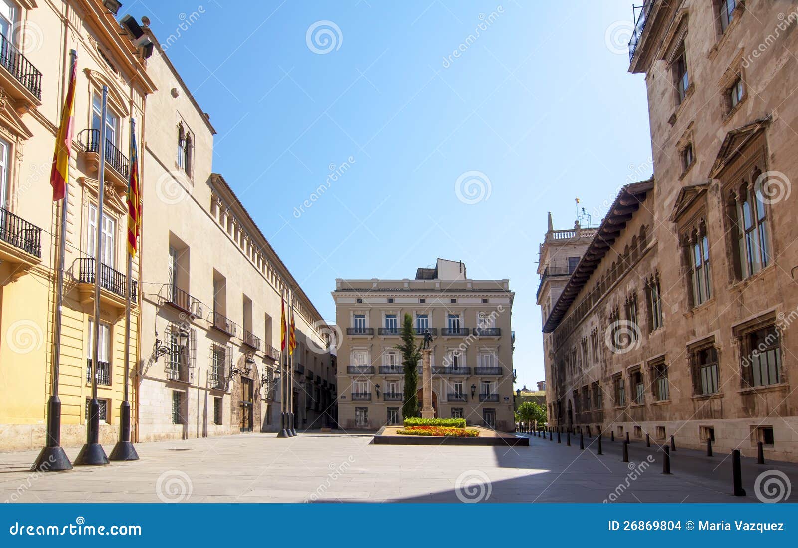 Square Manises in Valencia,Spain Stock Photo - Image of tourism, travel ...