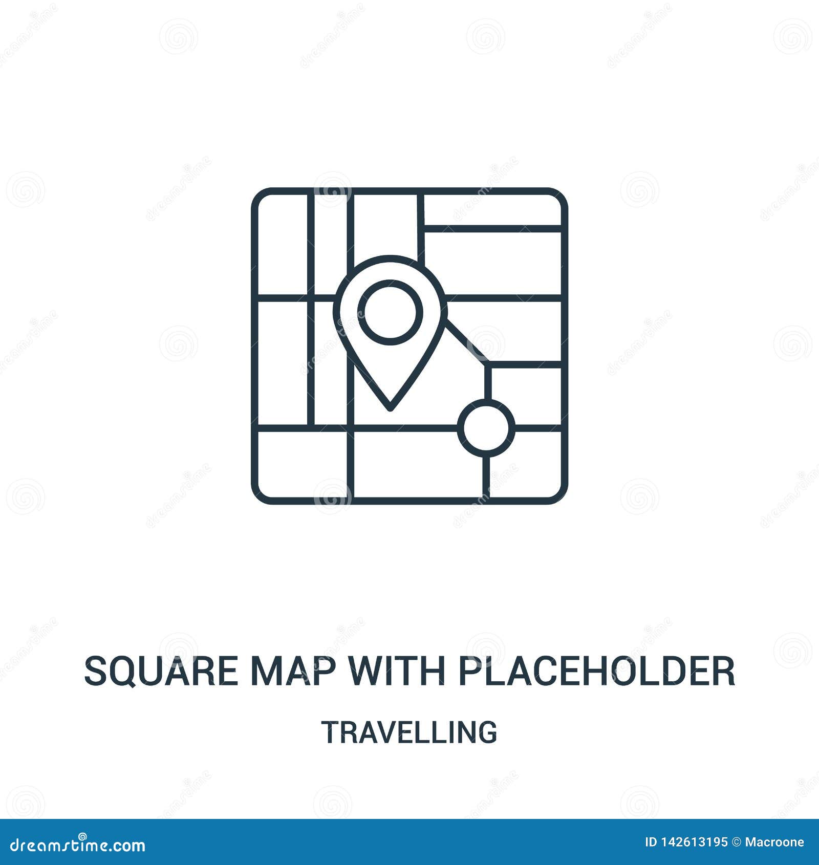 Square Map with Placeholder Icon Vector from Travelling Collection ...