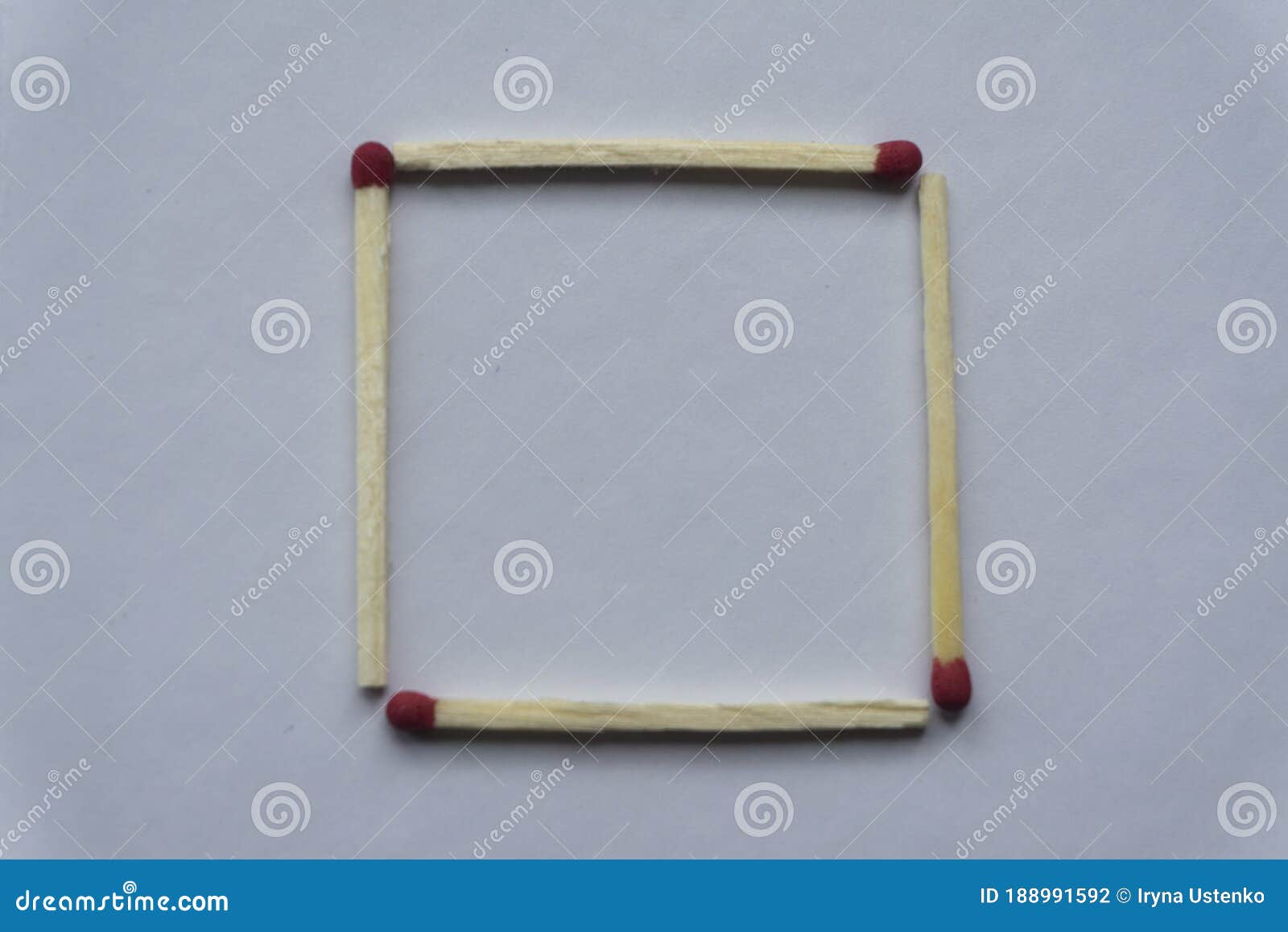 A Square of Matches on a White Background. Top View. Mock Up. Flat Lay ...