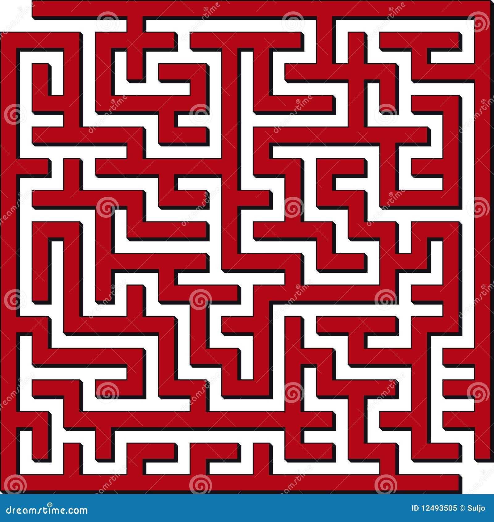 Square maze stock vector. Illustration of complex, destination - 12493505