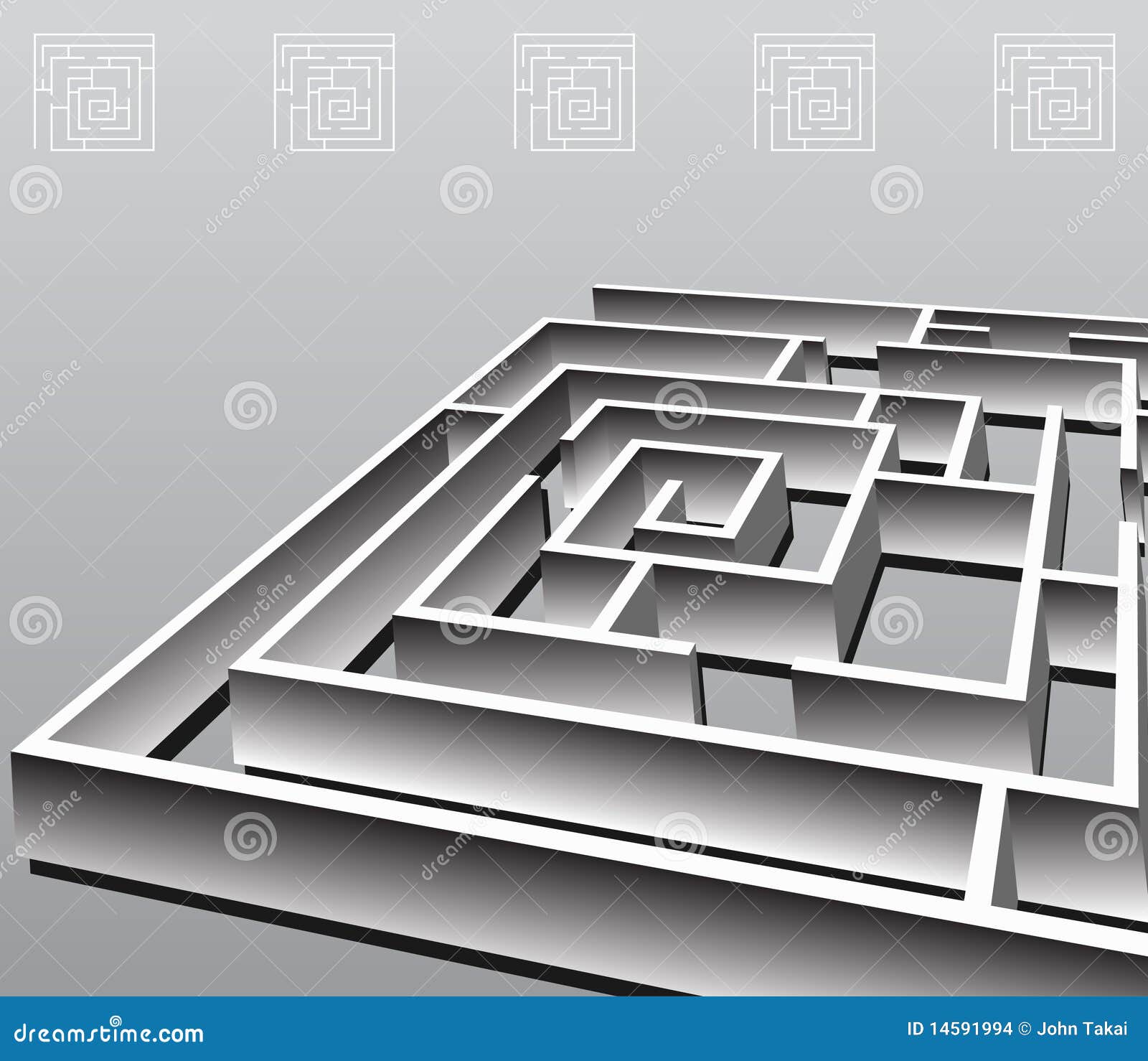 Square Maze stock vector. Illustration of beginning, perspective - 14591994