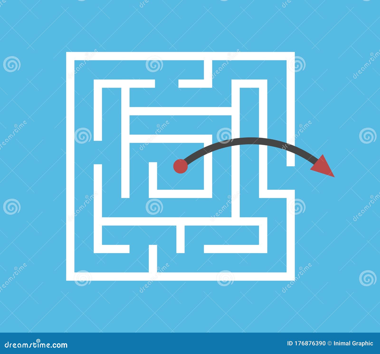 Square maze, jumping out stock vector. Illustration of short - 176876390