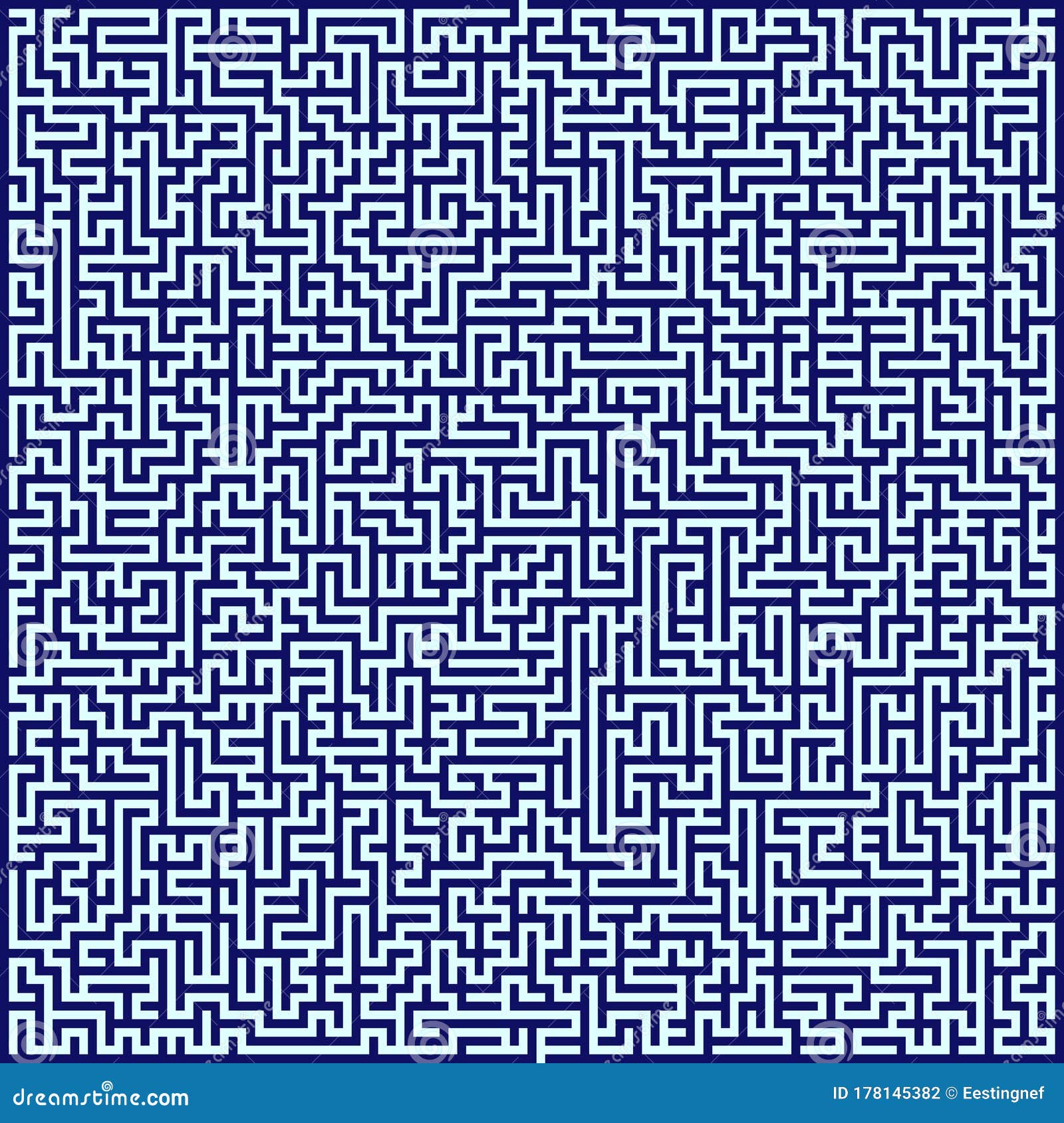 Square maze. Labyrinth stock vector. Illustration of path - 178145382