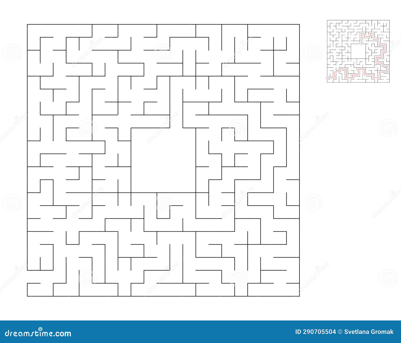 Square Maze, Logic Game with Labyrinths. Maze Game Stock Vector ...