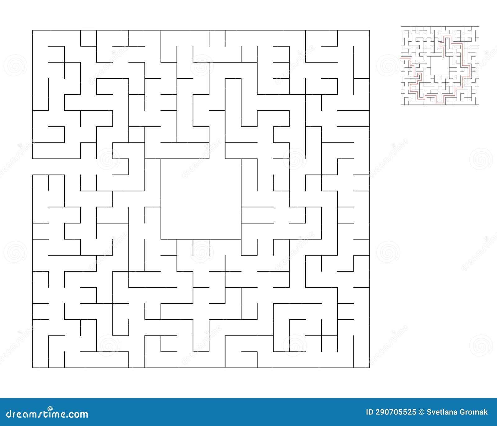 Square Maze, Logic Game with Labyrinths. Maze Game Stock Vector ...