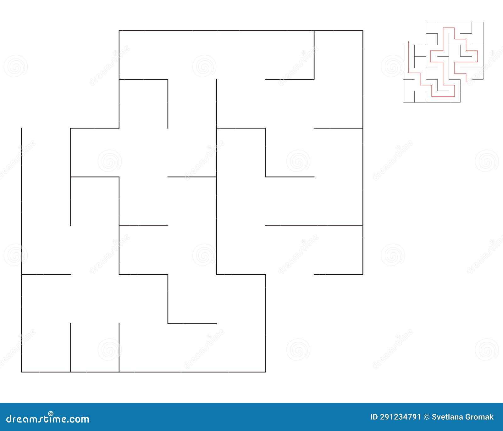 Square Maze, Logic Game with Labyrinths. Maze Game Stock Vector - Illustration of hobby ...