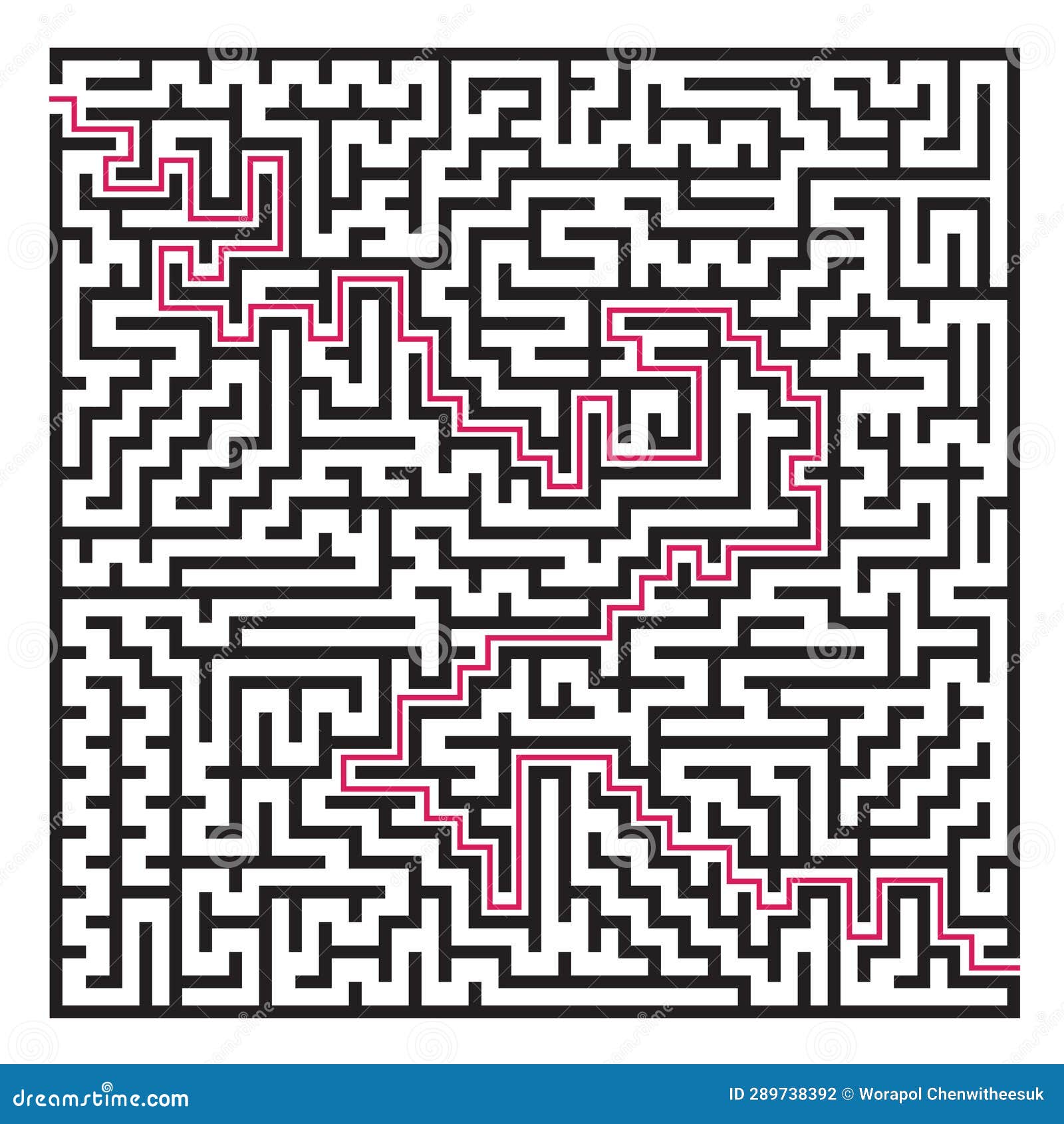 Square Maze Puzzle Game with Answer,difficult Labyrinth Vector ...