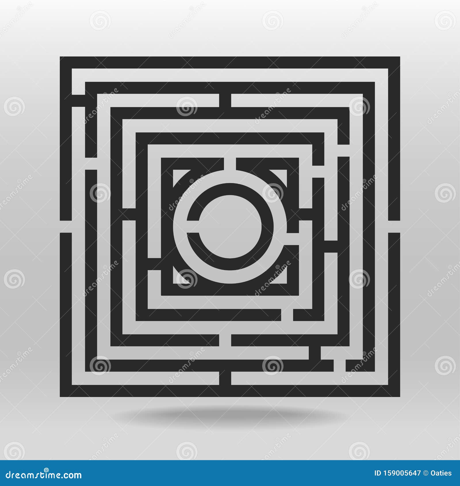 Square Maze. Game For Kids. Quadrate Labyrinth. Education Worksheet ...