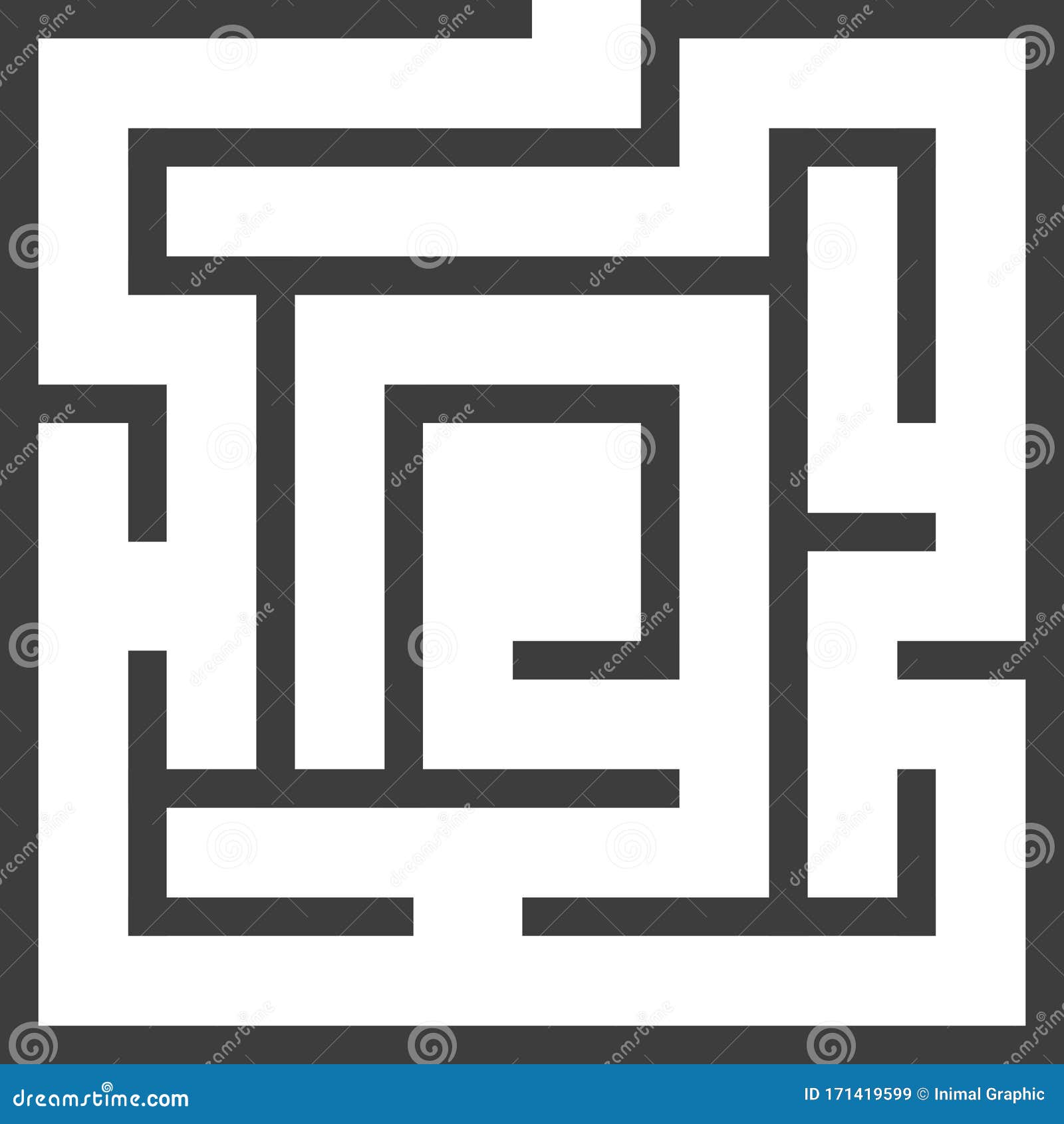 Square maze on white stock vector. Illustration of flat - 171419599