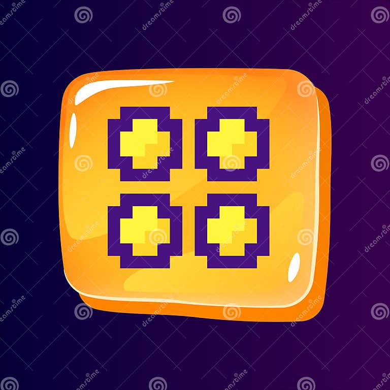 Square Menu Glossy Ui Button with Pixelated Color Icon Stock Vector - Illustration of editable ...