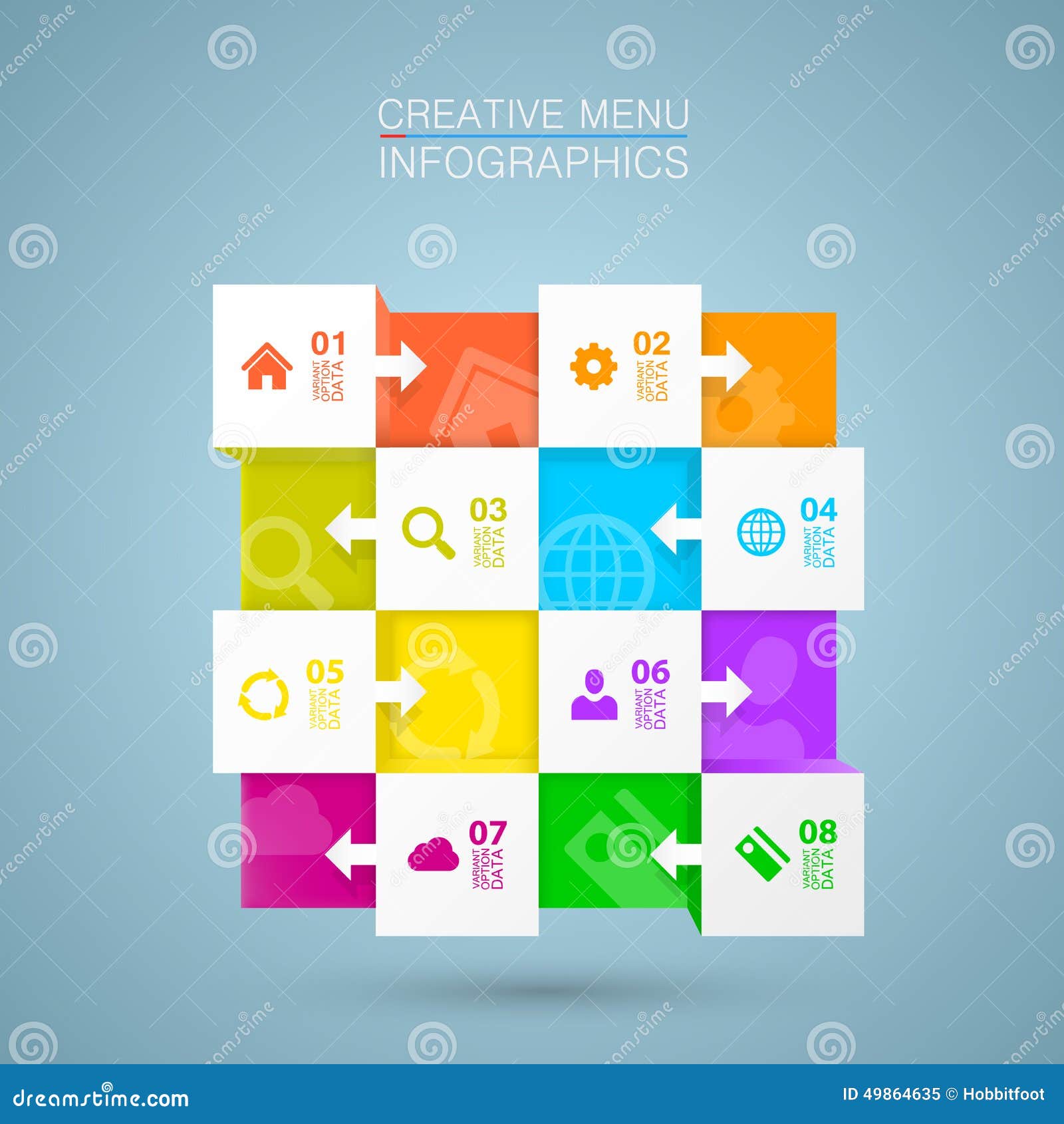 Square Menu Icons for Infographic Stock Vector - Illustration of ...