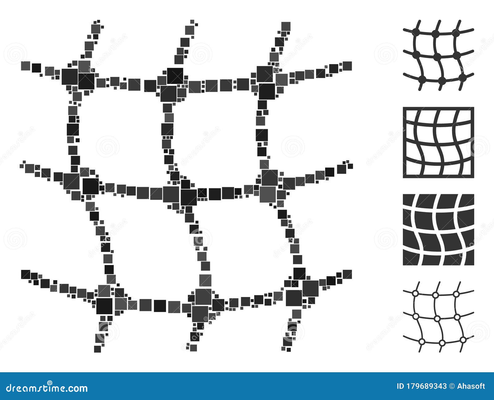 Square Mesh Grid Icon Vector Collage Stock Vector - Illustration of ...