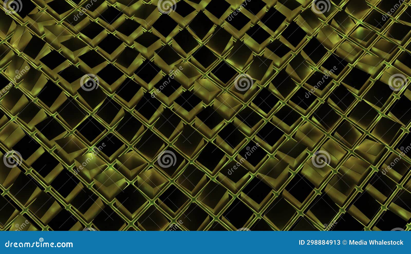 Square Mesh with Waves and Glitter. Action. Grid of Squares Moves in ...