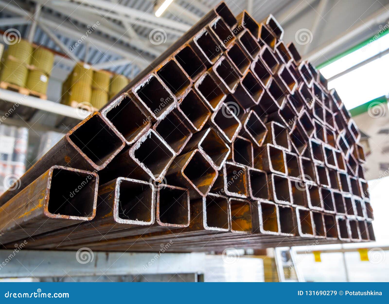 Square Metal Profile is on the Rack Stock Image - Image of rack ...