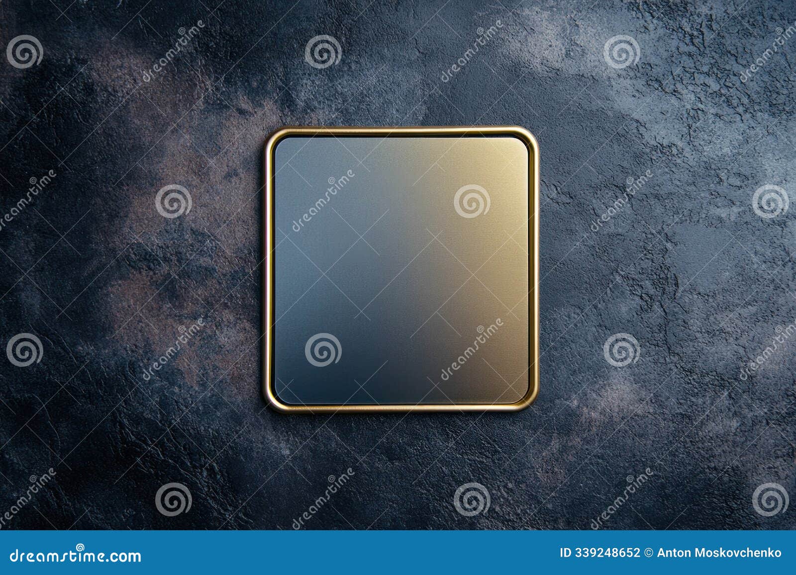 Square Metallic Frame with a Gradient Effect on a Dark Textured ...