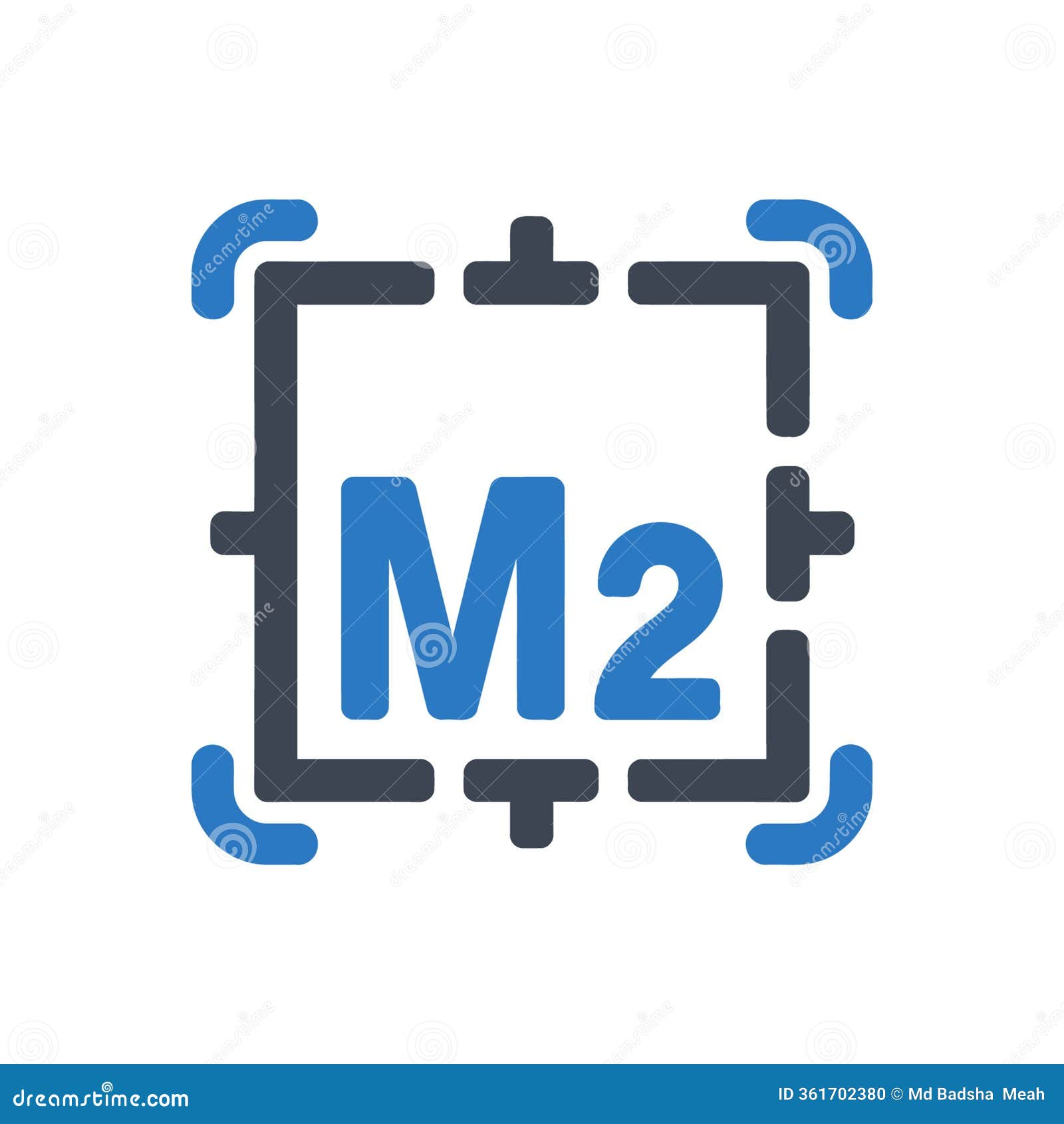 Square Meter Icon. M2 Sign. Flat Area In Square Metres . Measuring Land ...