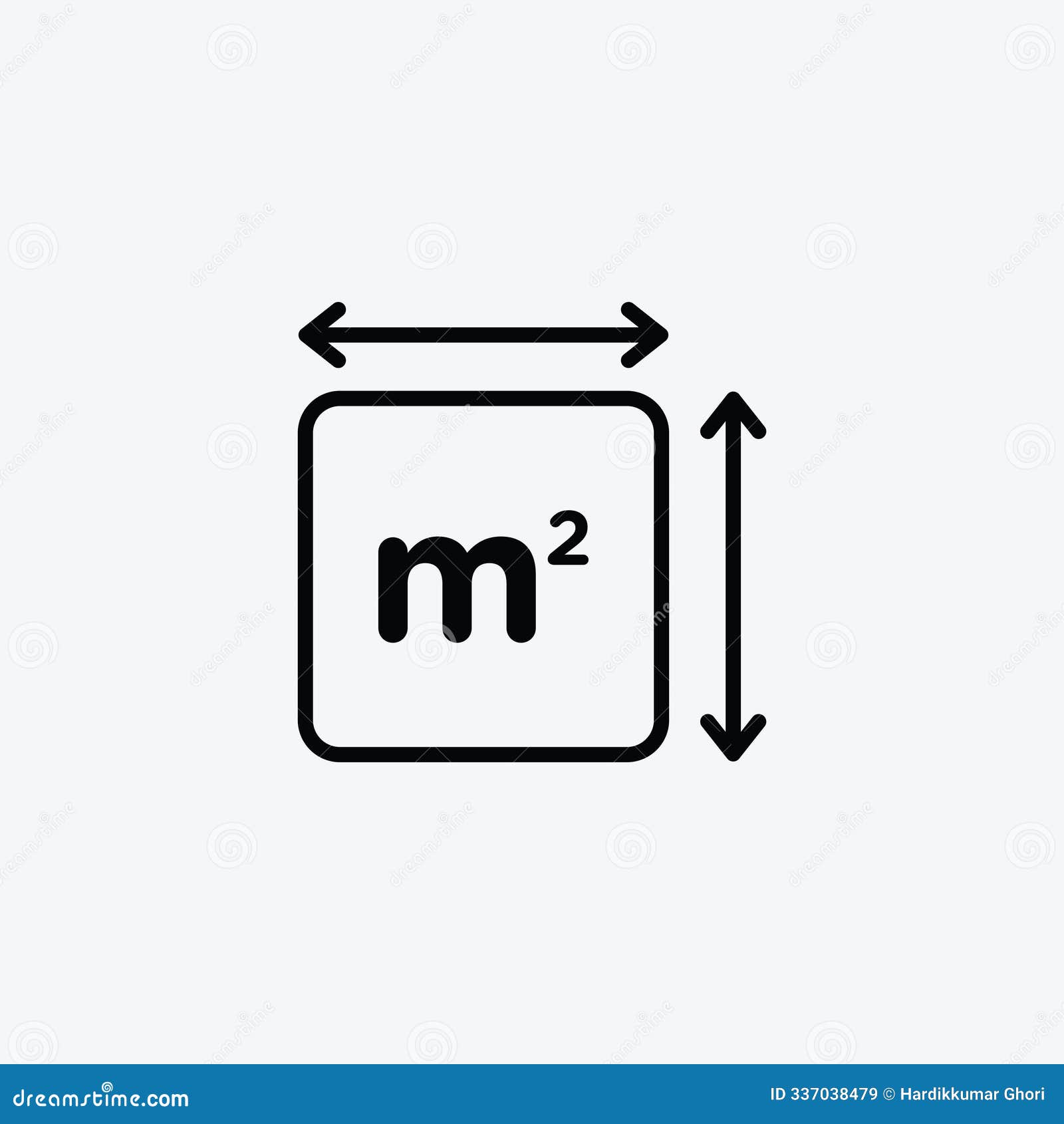 Square Meterline in Thin Line Black Color. Flat Simple Vector Symbols ...