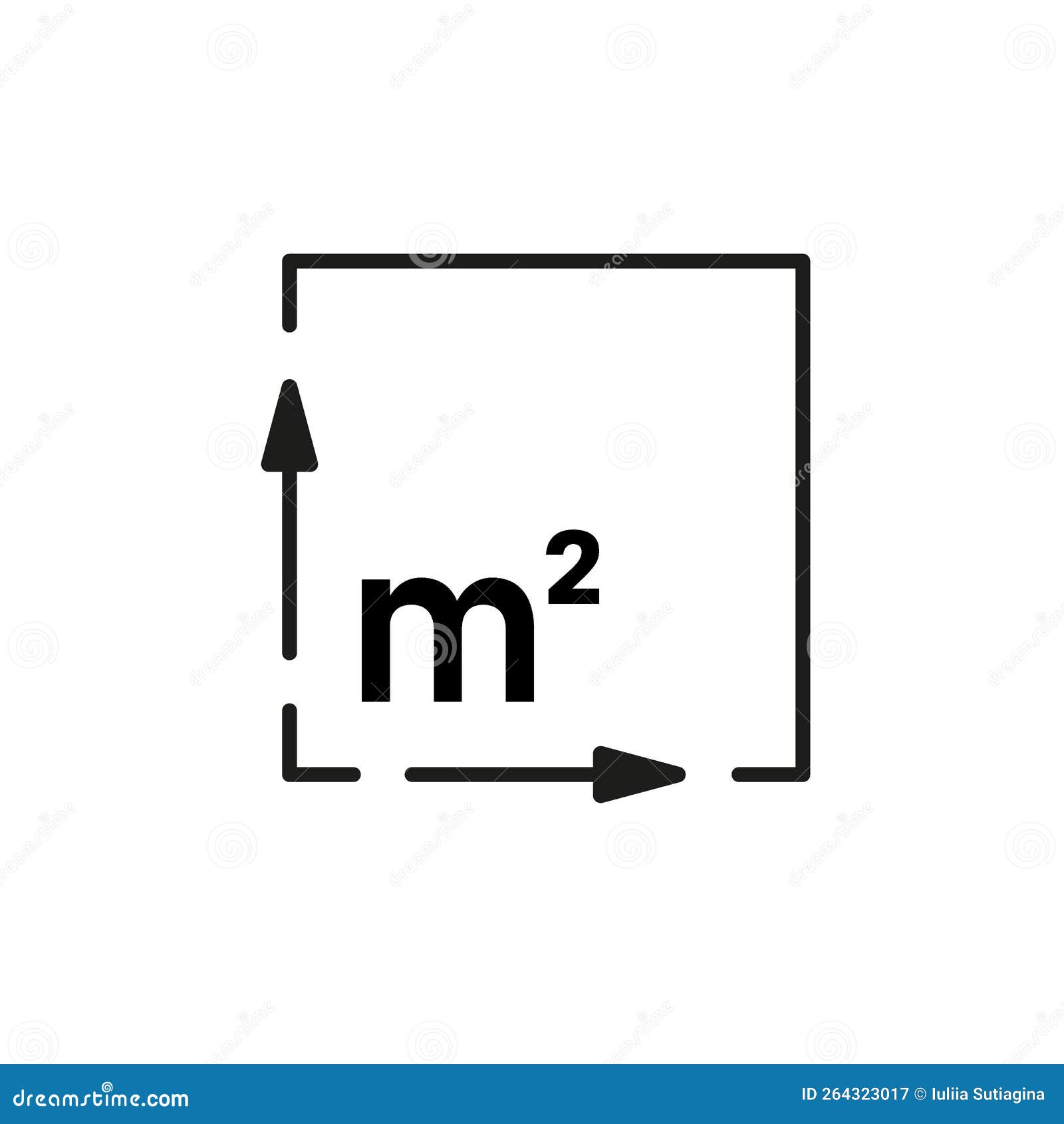 Square Meter Size Surface M2 Icon Measuring Area Dimension Sign Stock Vector Illustration Of