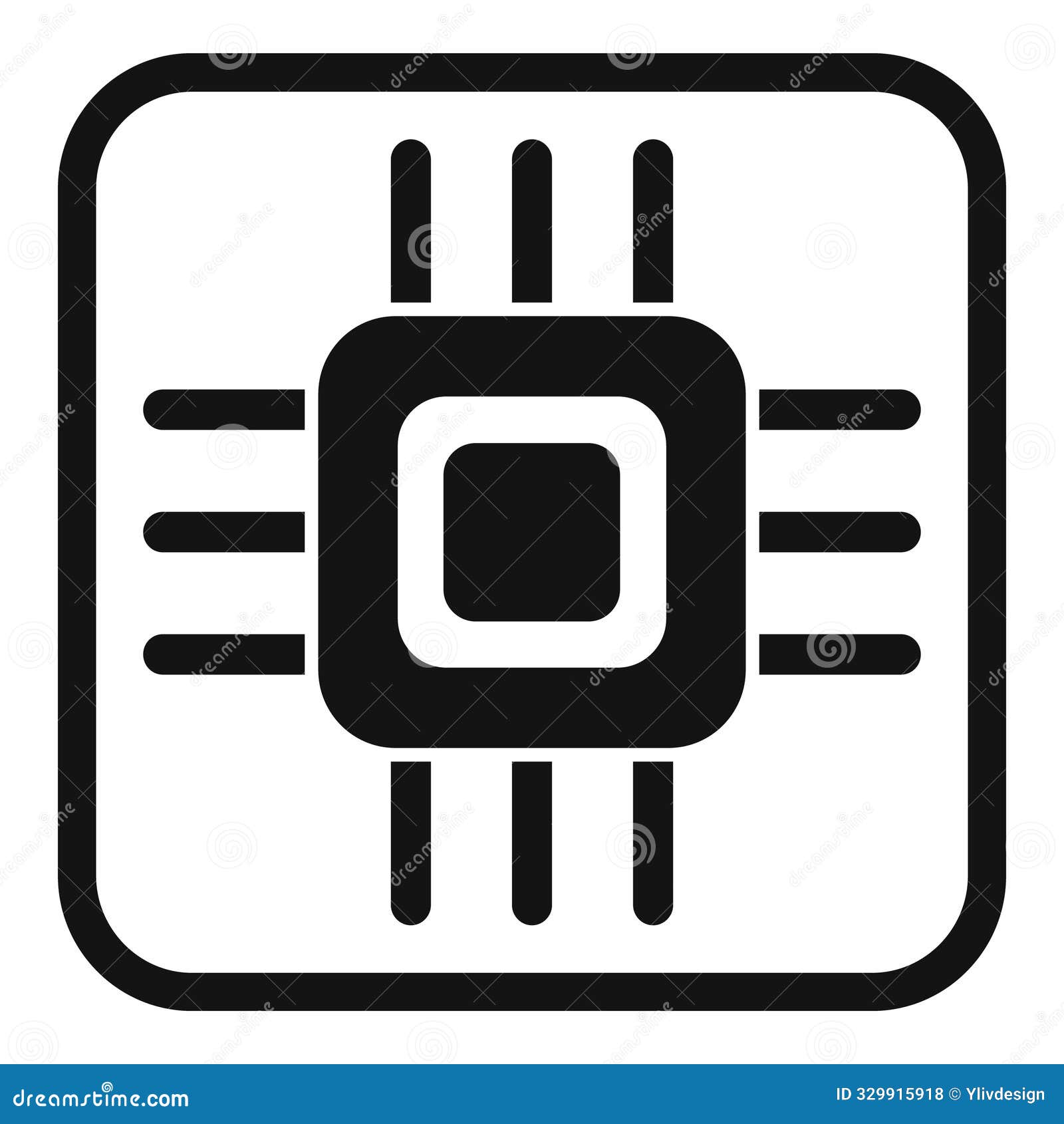 Square Microchip with Contacts Connecting on Circuit Board Stock Vector ...