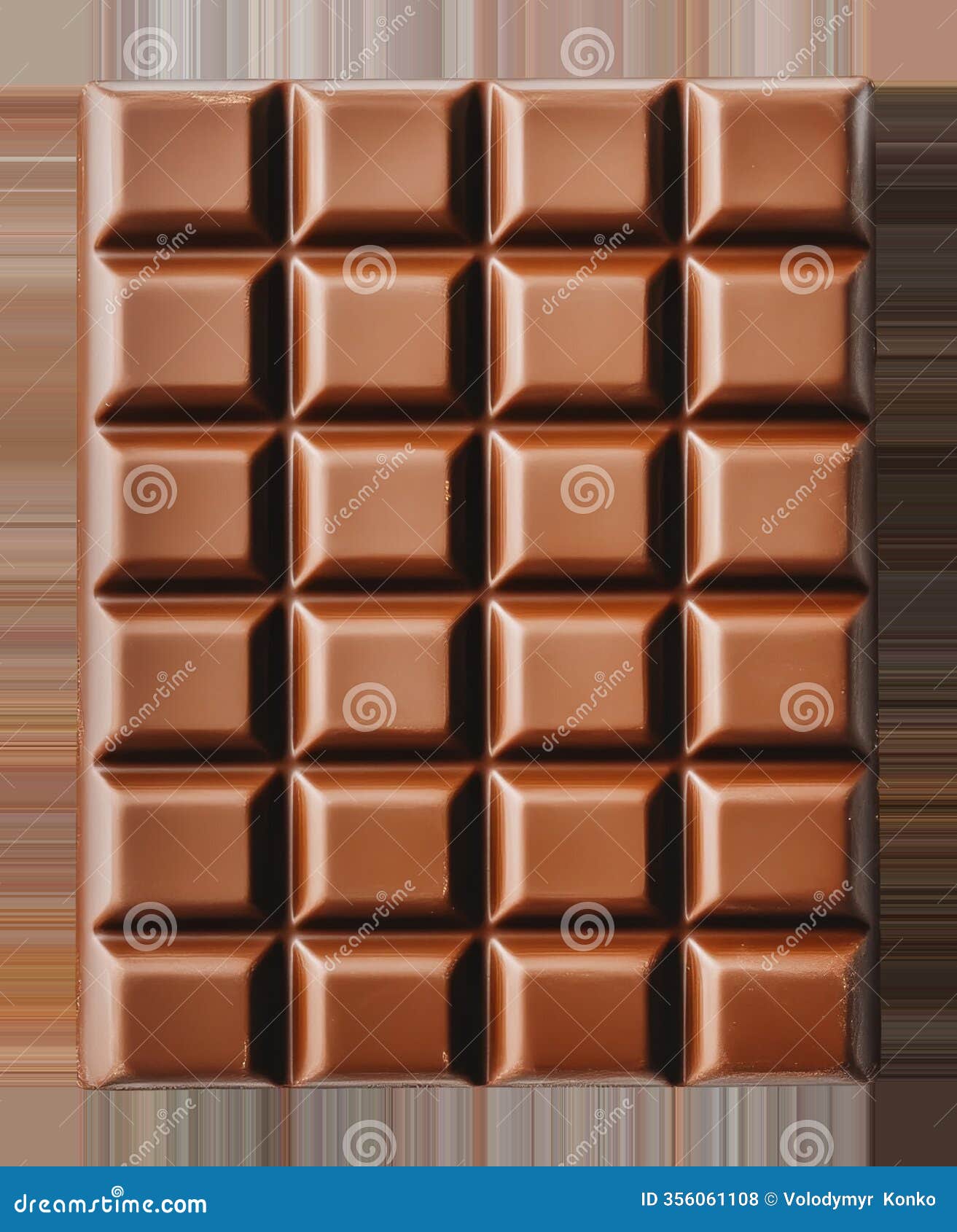 Square Milk Chocolate Bar with Grid Pattern, Close-up View ...