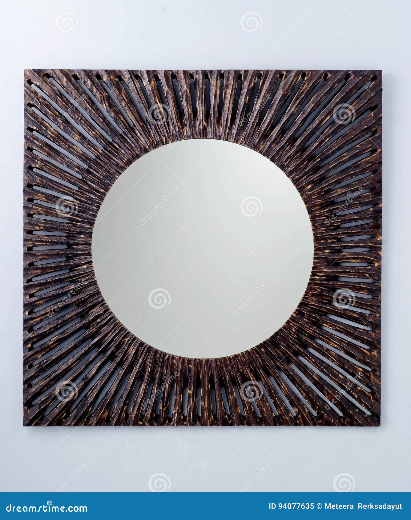 Square Mirror Created by Dark Metal Frame Stock Image - Image of color ...