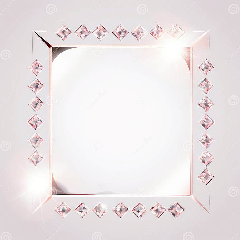 A Square Mirror Frame with Diamonds on it Stock Illustration ...