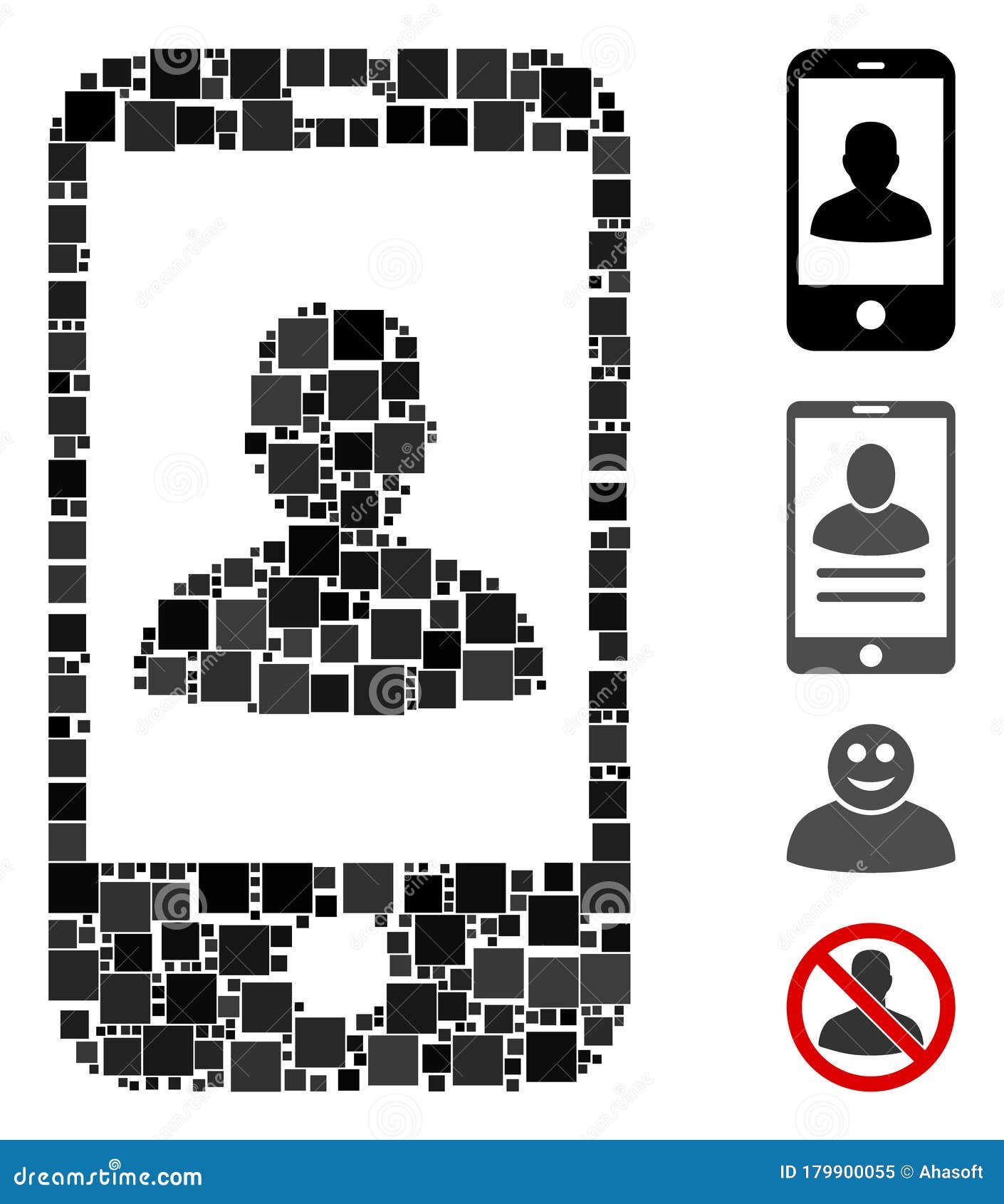 Square Mobile Profile Icon Vector Mosaic Stock Illustration ...
