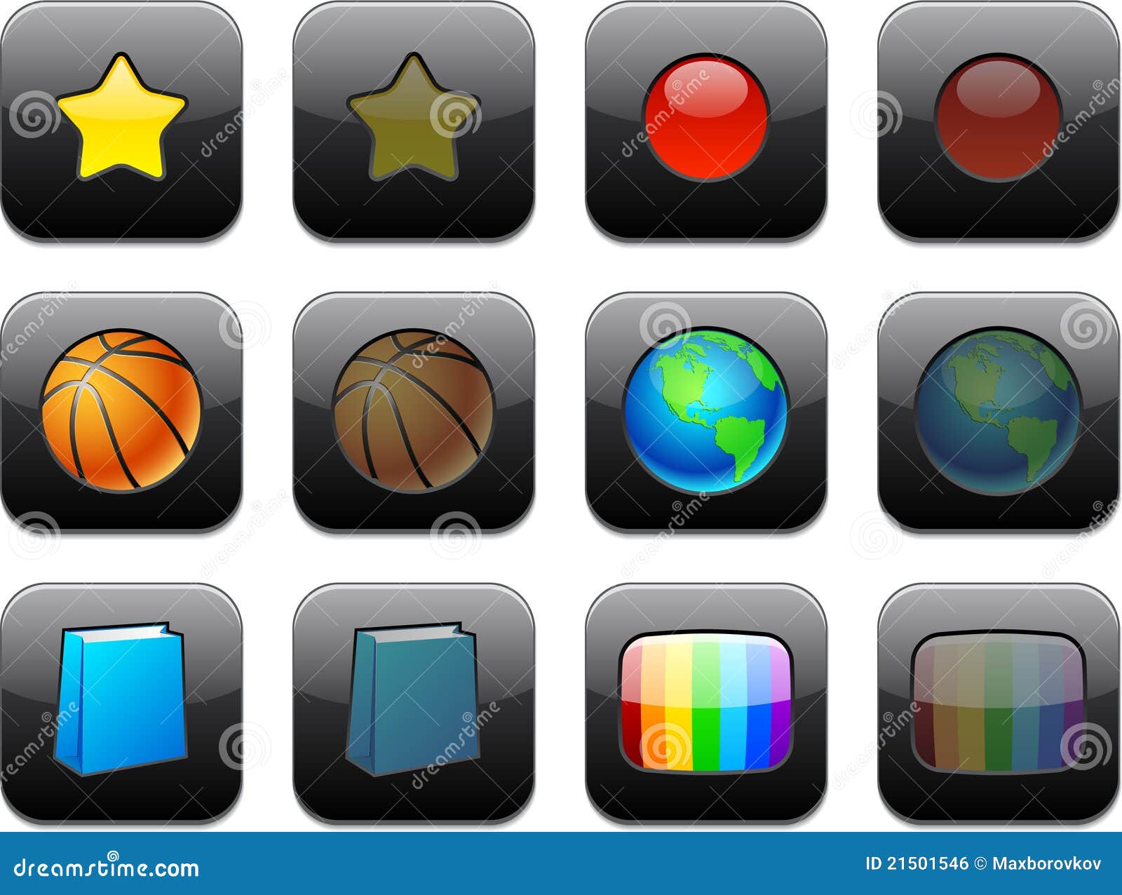 Square modern app icons. stock vector. Illustration of green - 21501546