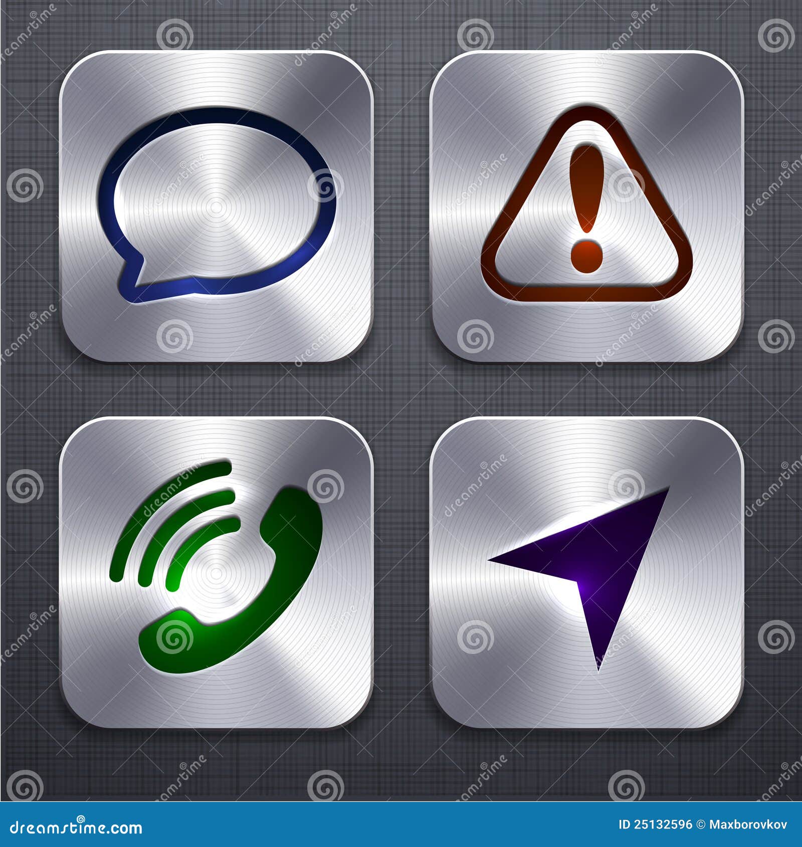 Square modern app icons. stock vector. Illustration of glossy - 25132596